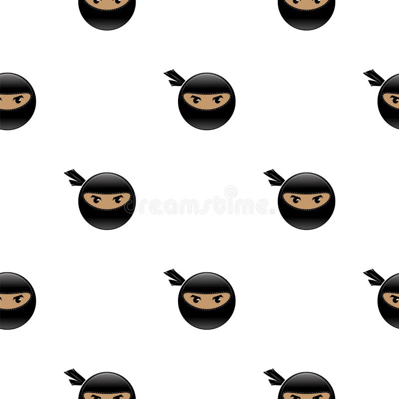 Cartoon Ninja Face Icon Isolated on White Background. Warrior Logo ...