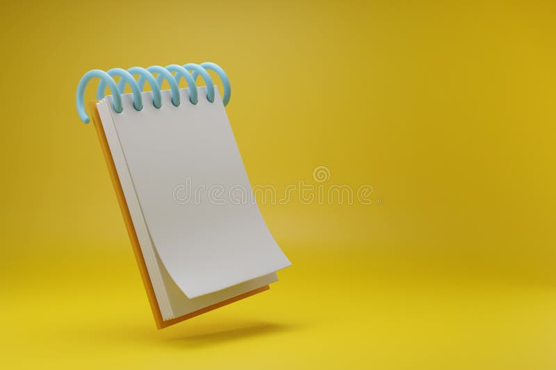 Cartoon Note Pad with Copy Space. 3d Illustration Stock Illustration ...