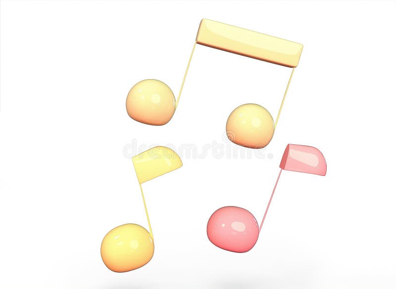 Cartoon Notes on a White Background 3D Rendering Stock Illustration ...