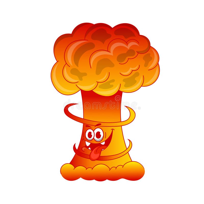 Cartoon Nuclear Explosion, Vector Illustration Stock Vector ...