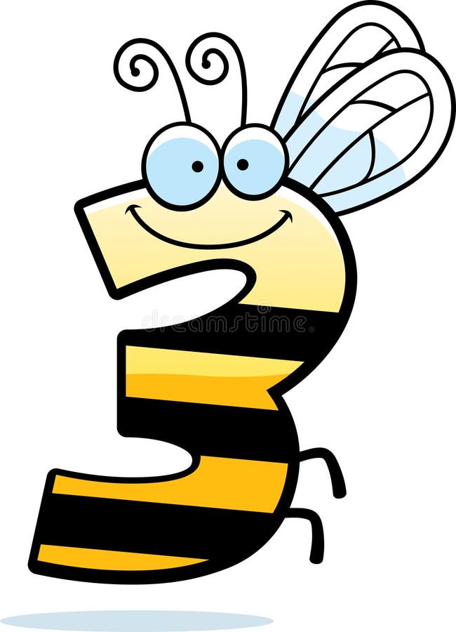 Cartoon Number Three Bug stock vector. Illustration of vector - 47087987