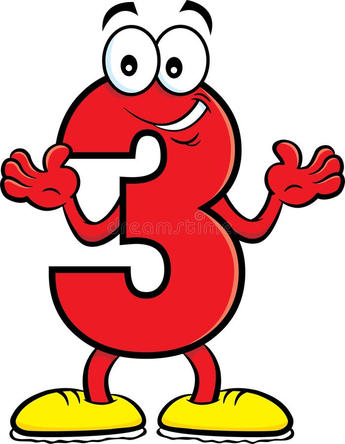 Numerical Cartoon Characters Stock Vector - Illustration of three ...
