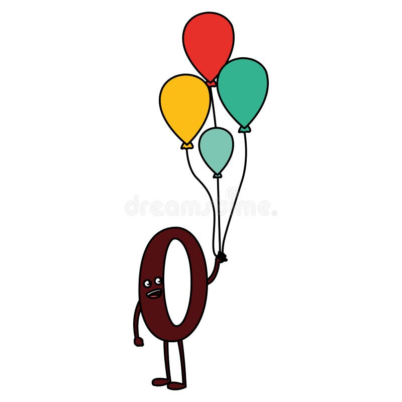 Cartoon number zero design stock vector. Illustration of sign - 141032927