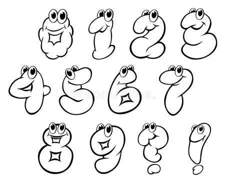 Cartoon numbers and digits stock vector. Illustration of digit - 23798983