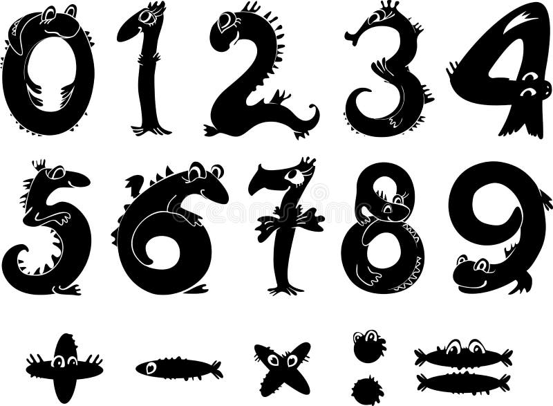 Cartoon numbers stock vector. Illustration of fish, education - 56142563