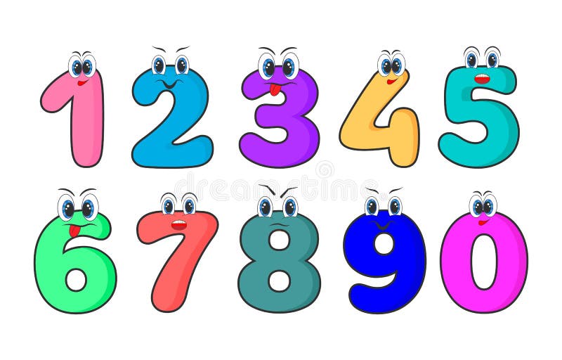 Cartoon Numbers Theme Set 1 - Eps10 Stock Vector - Illustration of ...