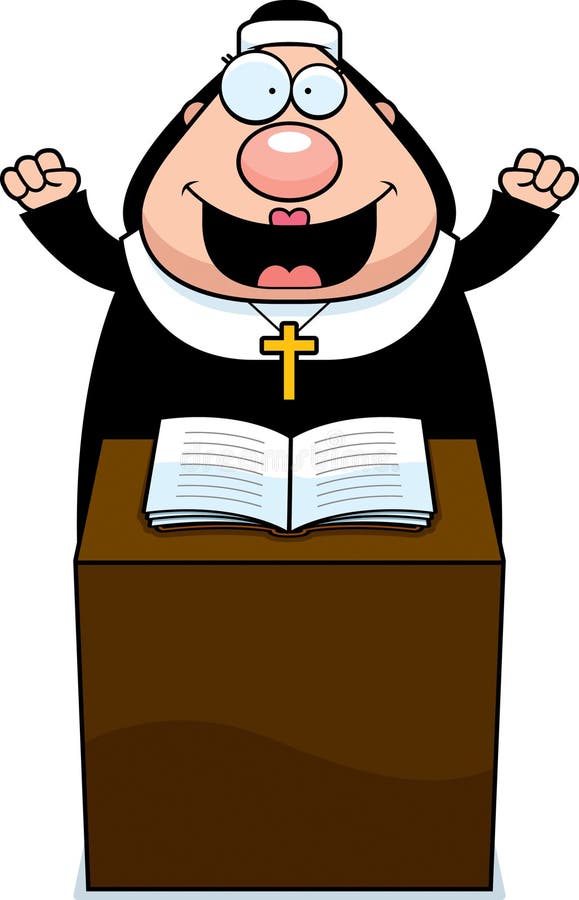 Cartoon Nun Sermon stock vector. Illustration of vector - 47448611