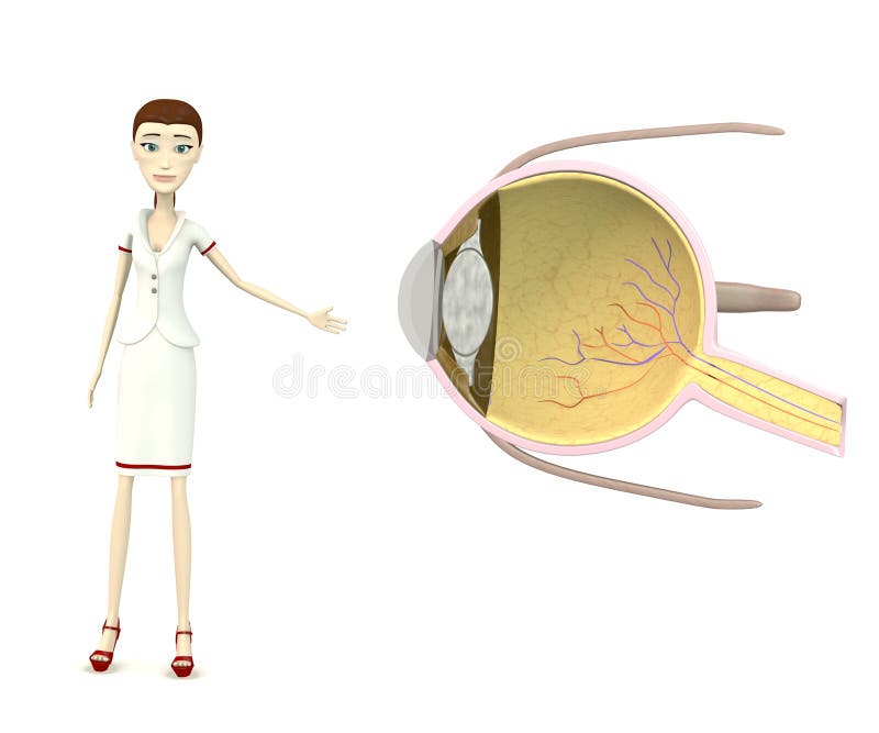 Cartoon Nurse with Eye Section Stock Illustration - Illustration of ...