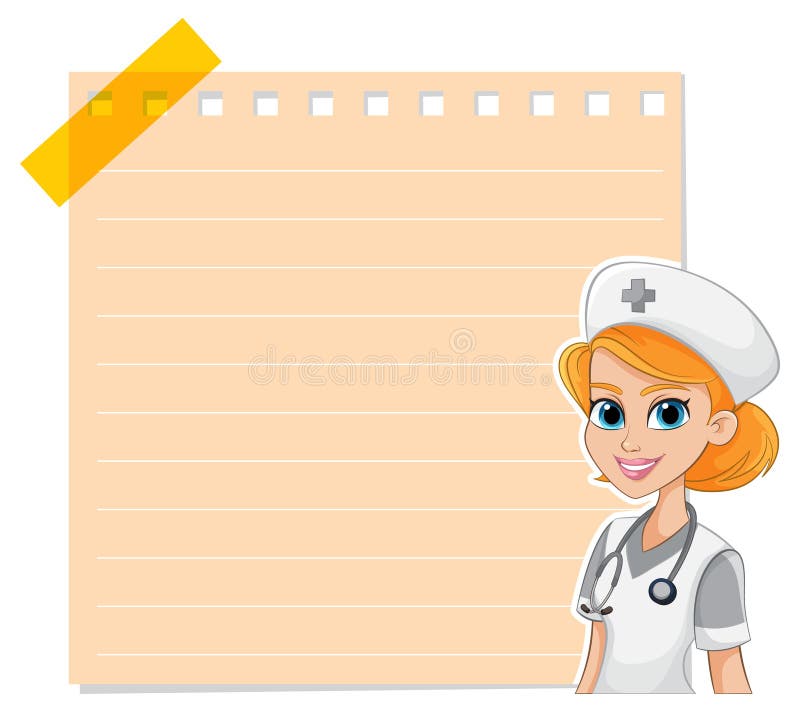 Nurse Smiling beside a Blank Chart Stock Vector - Illustration of ...