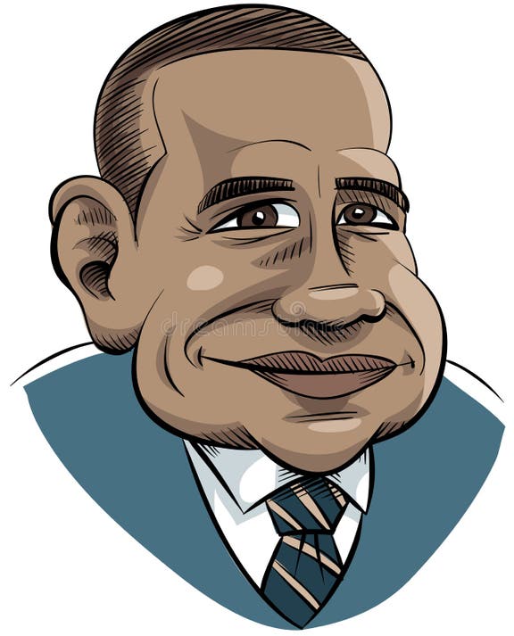 Cartoon Obama editorial stock image. Illustration of happy - 19197824