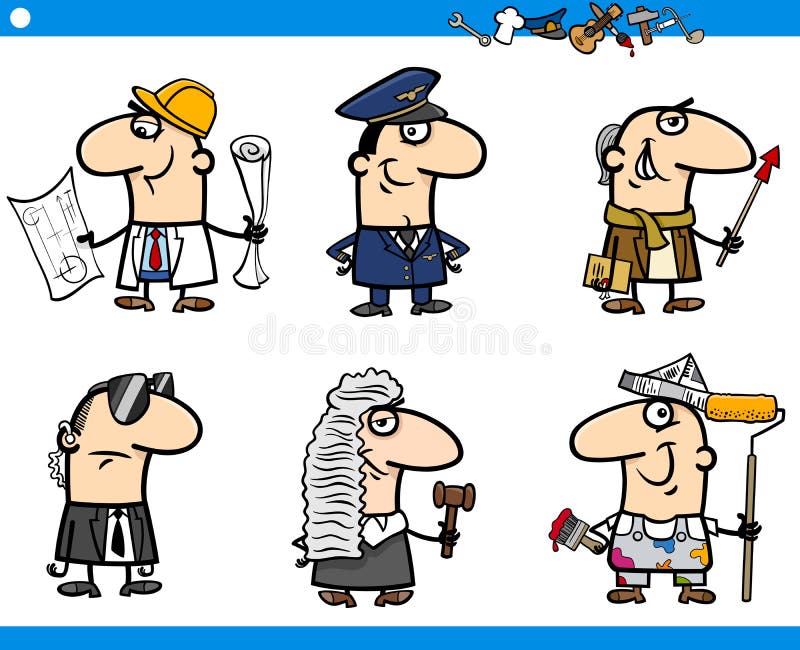 Cartoon People Occupations Characters Set Stock Illustrations – 199 ...