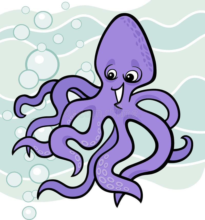 Cartoon octopus stock vector. Illustration of graphic - 24258526