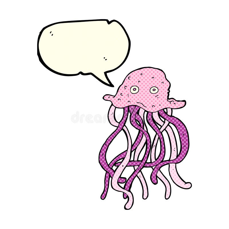 Cartoon Octopus with Speech Bubble Stock Illustration - Illustration of ...