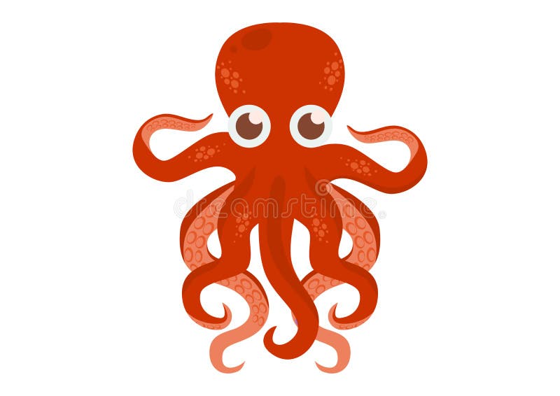 Cartoon Octopus Vectorafbeeldingen. Inktvis Op Witte Achtergrond Stock ...