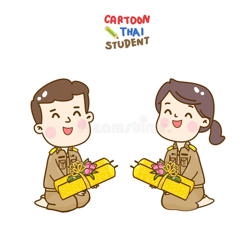 Cartoon Offering To Buddhist Vector. Stock Vector - Illustration of ...