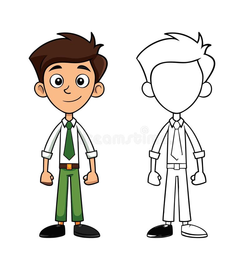 Cartoon Office Boy Vector Illustration Character Design Stock Vector ...