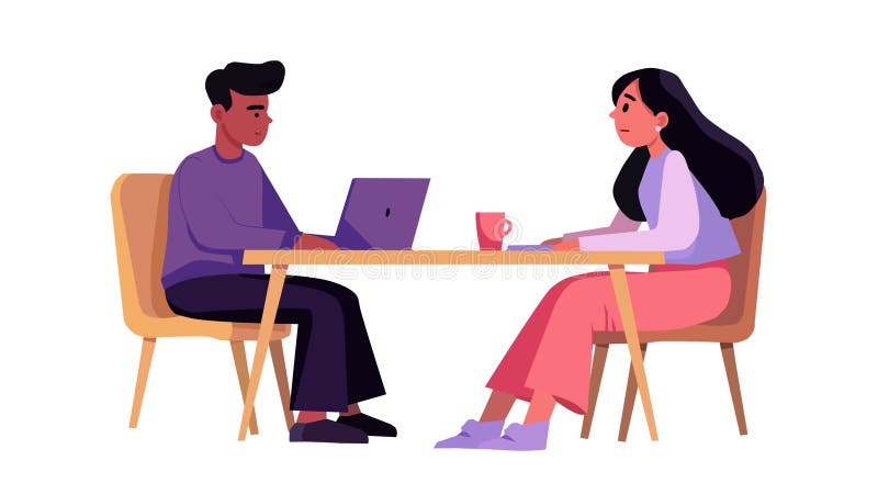 Cartoon Office Discussion, Animated Scene of Team Collaboration or ...