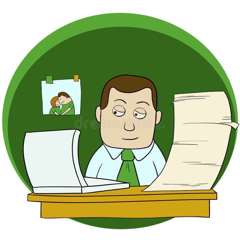 Cartoon office man stock vector. Illustration of dreaming - 33301988