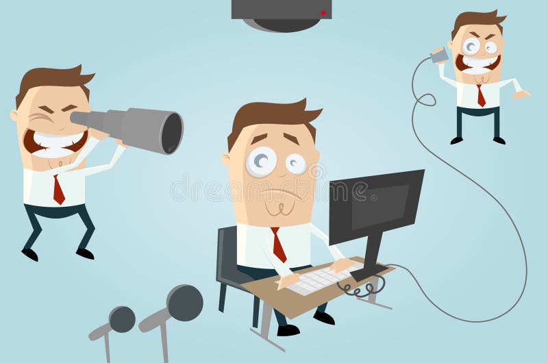 Cartoon office observation stock vector. Illustration of business ...