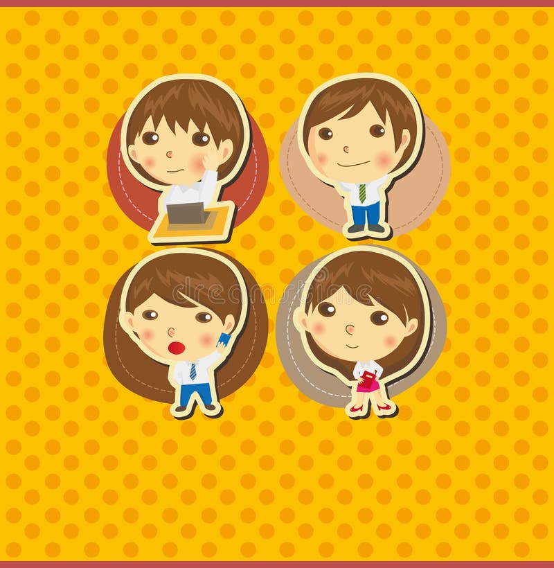 Cartoon office worker card stock vector. Illustration of company - 21372812