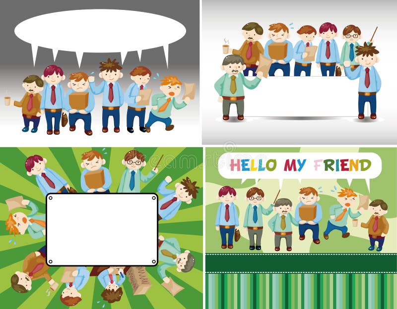 Cartoon office worker card stock vector. Illustration of card - 22018107