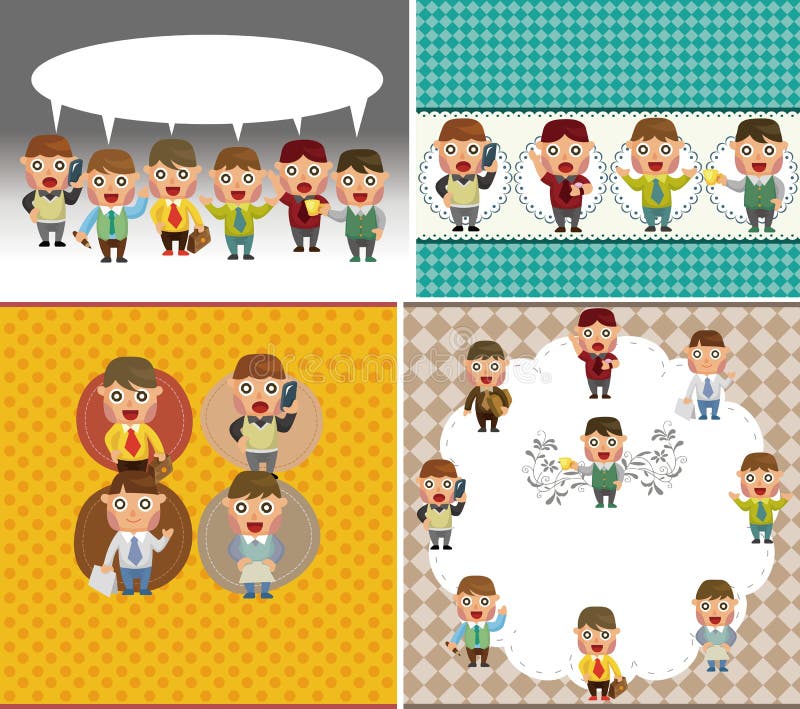 Cartoon office worker card stock vector. Illustration of owner - 22031336