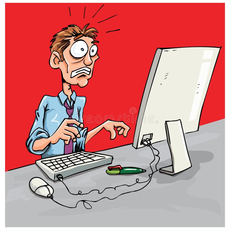 Cartoon Sick Computer stock vector. Illustration of mouse - 16413071