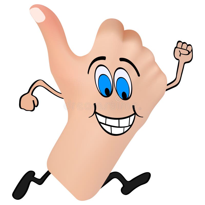 Cartoon ok hand running stock illustration. Illustration of gesture ...