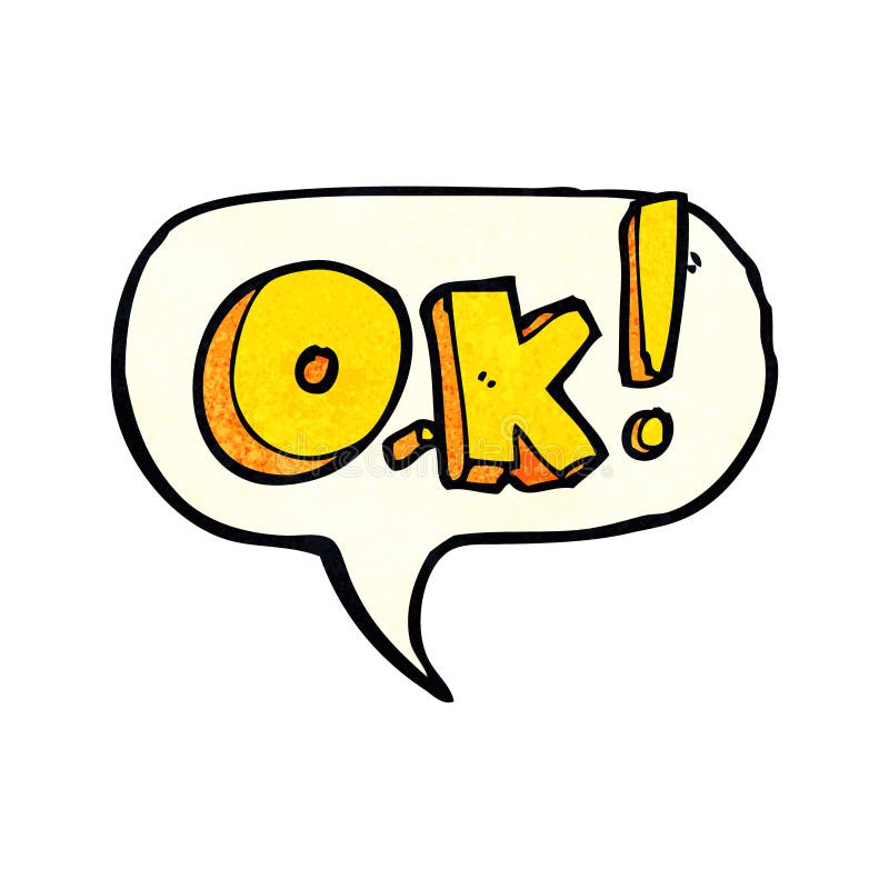 Cartoon OK Symbol with Speech Bubble Stock Illustration - Illustration ...