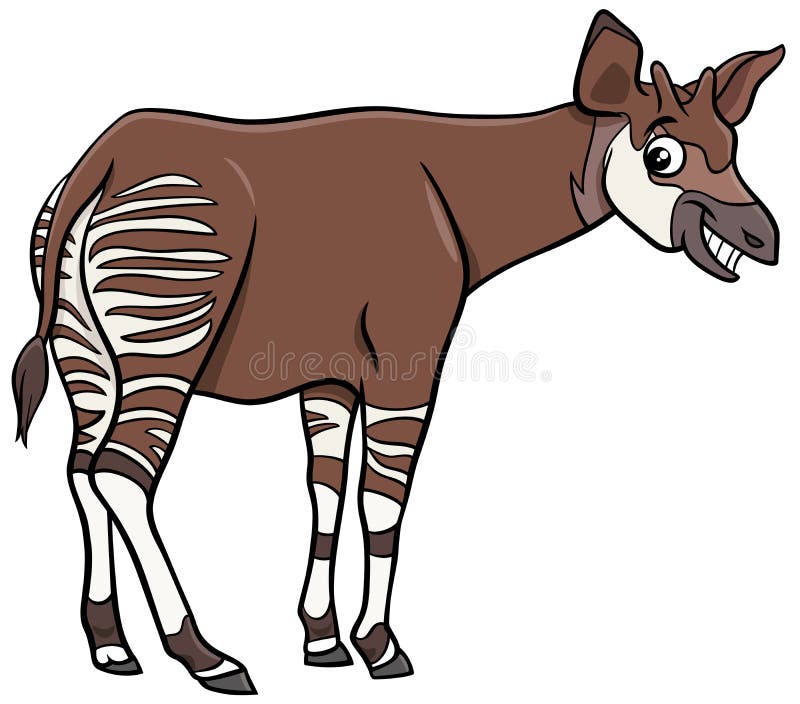 Cartoon Okapi Comic Animal Character Stock Vector - Illustration of ...
