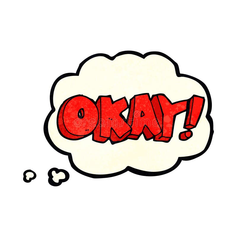 Cartoon Okay Sign with Thought Bubble Stock Illustration - Illustration ...
