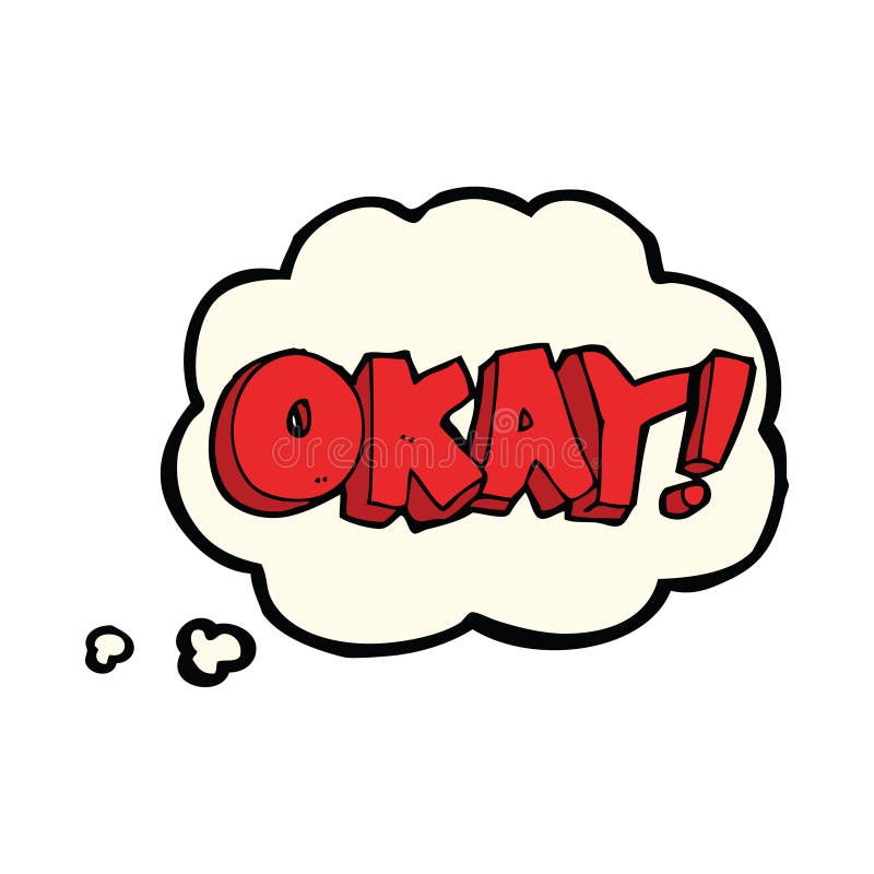 Cartoon Okay Sign with Thought Bubble Stock Illustration - Illustration ...
