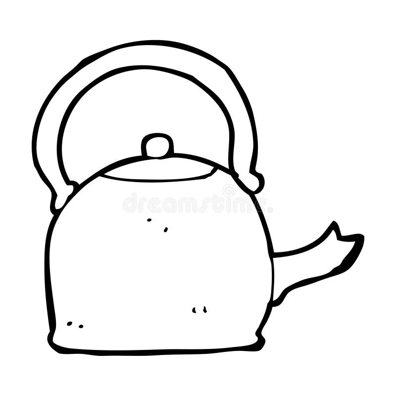 Cartoon old kettle stock illustration. Illustration of drawing - 37027079