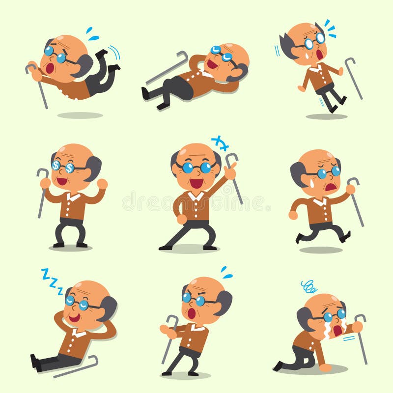Set Cartoon Old Man Character Stock Illustrations – 11,504 Set Cartoon ...