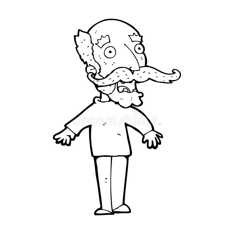Cartoon Old Man Gasping in Surprise Stock Illustration - Illustration ...