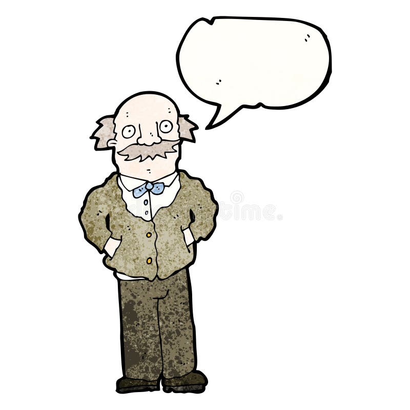Cartoon Old Man with Speech Bubble Stock Vector - Illustration of ...