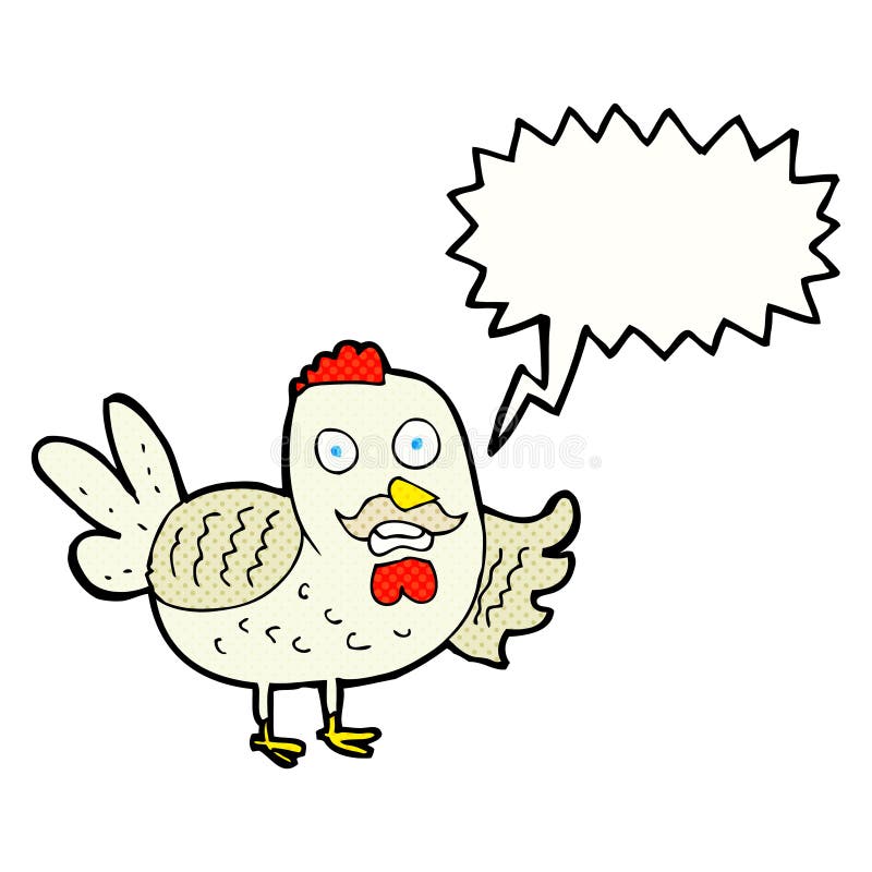 Cartoon Old Rooster with Speech Bubble Stock Illustration ...