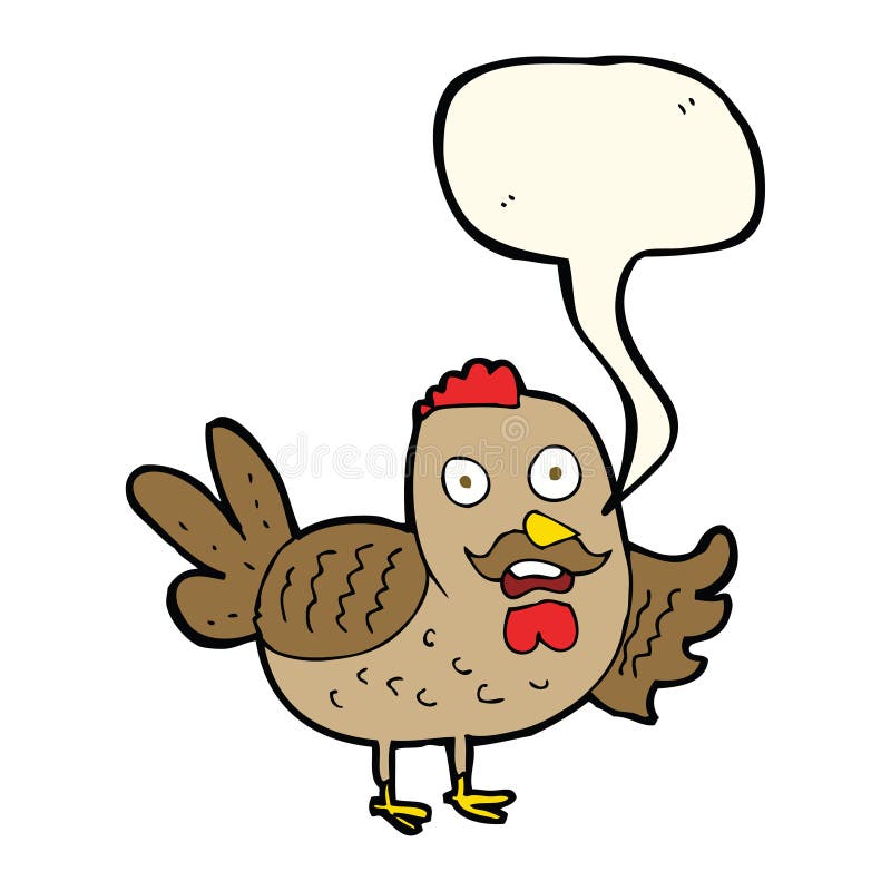 Cartoon Old Rooster with Speech Bubble Stock Illustration ...