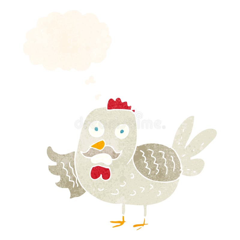 Cartoon Old Rooster with Thought Bubble Stock Illustration ...