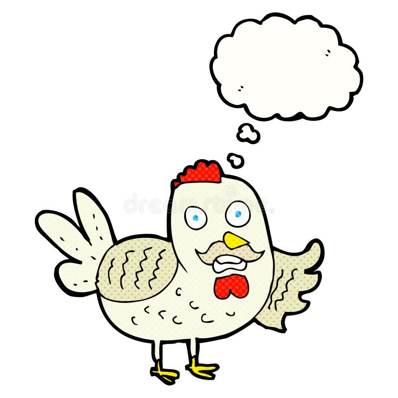 Cartoon Old Rooster with Thought Bubble Stock Illustration ...