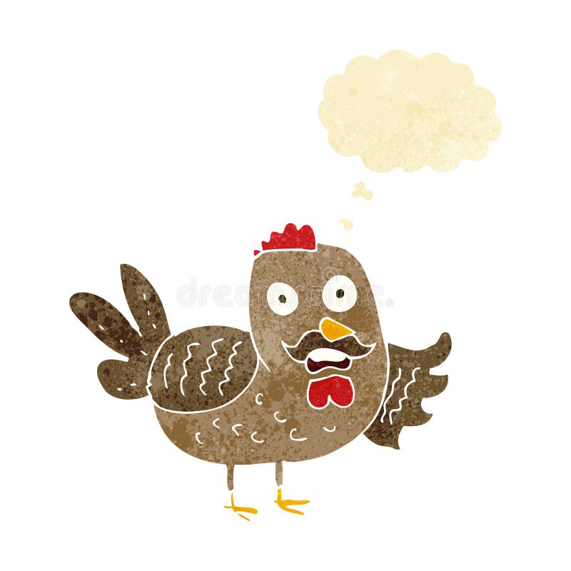 Cartoon Old Rooster with Thought Bubble Stock Illustration ...