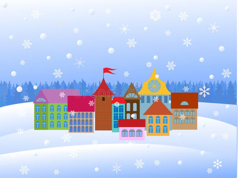 Cartoon Snow Town Stock Illustrations – 16,581 Cartoon Snow Town Stock ...