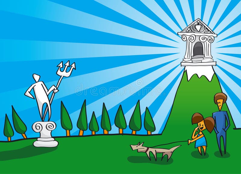 Cartoon Olympus stock vector. Illustration of light, temple - 13706842