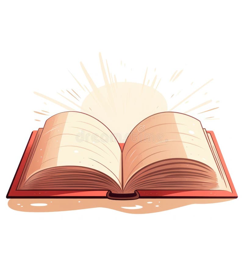 A cartoon of an open book stock illustration. Illustration of paper ...