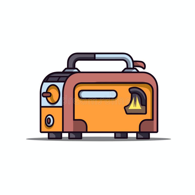Cartoon Orange and Brown Electric Sander Icon Stock Illustration ...