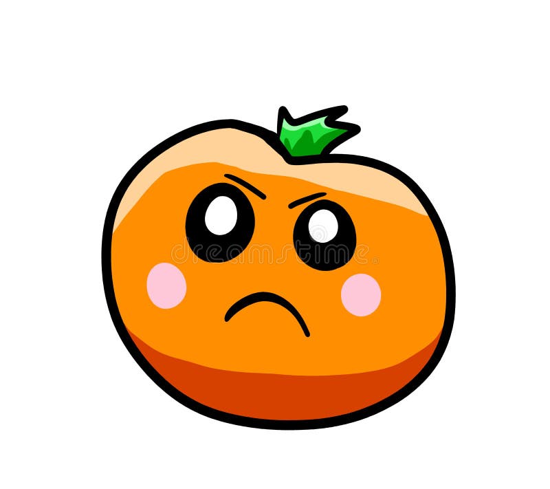 A Very Angry Cartoon Orange Stock Illustration - Illustration of ...