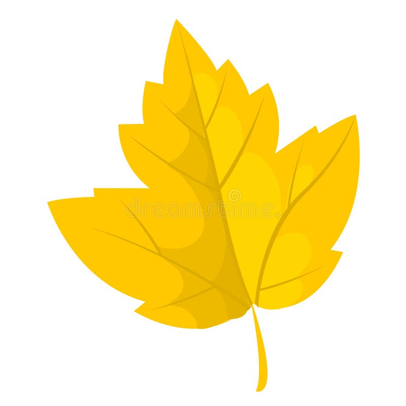 Cartoon Orange Maple Leaf Vector Illustration Isolated Stock Vector ...