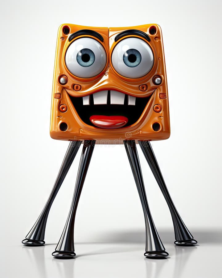 A Cartoon Orange Square with Eyes and a Smile on it S Face. Generative ...