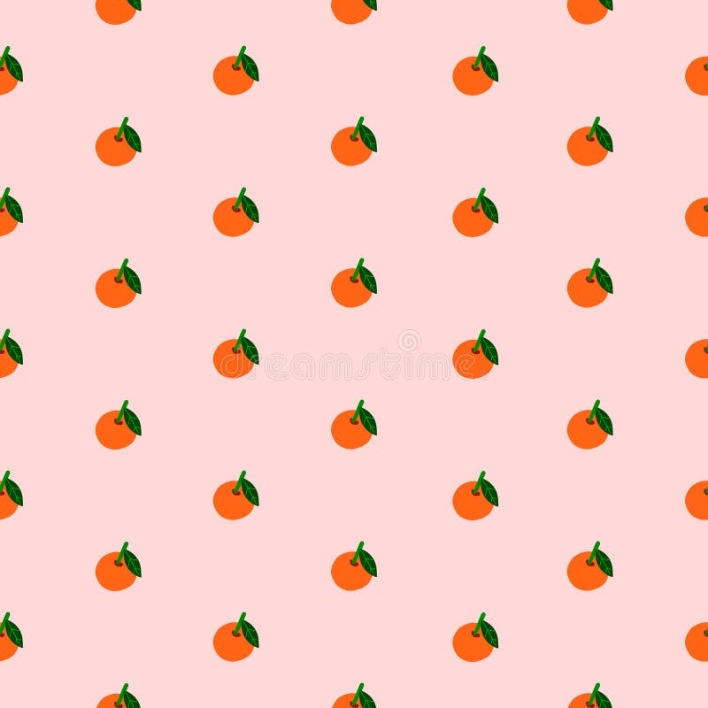 Cartoon Oranges Seamless Pattern, Cute and Adorable Stock Illustration ...