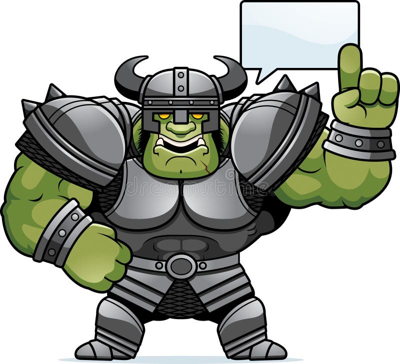 Cartoon Orc Warrior Talking Stock Vector - Illustration of monster ...